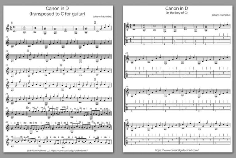 [Free Guitar PDF] Pachelbel's Canon in D with TABs for Guitar