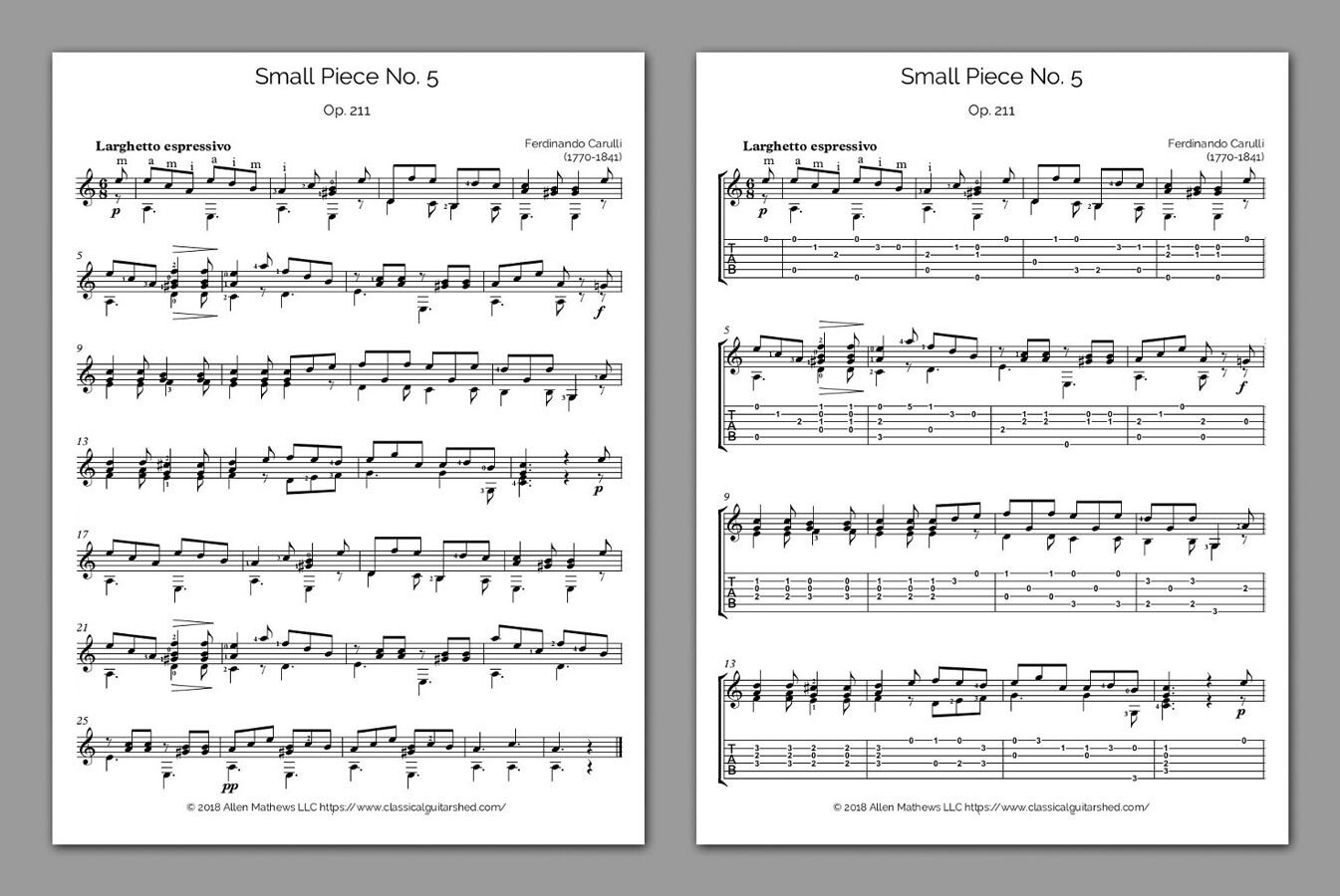[Free Sheet Music] Ferdinandi Carulli - Op. 211 No. 5